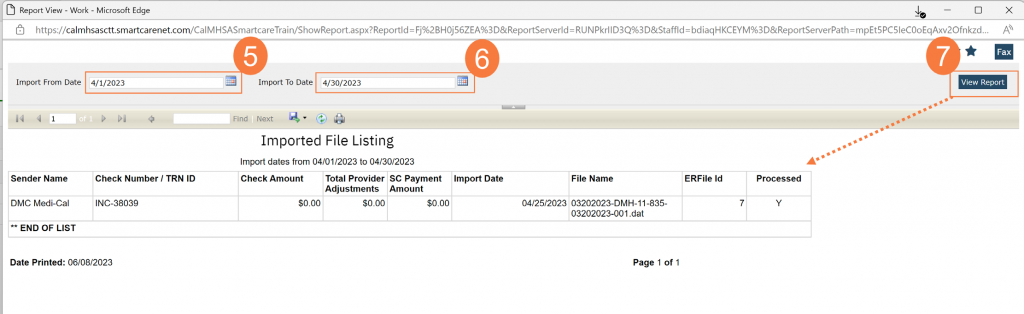 835 Files: How to View the Files After Import - 2023 CalMHSA