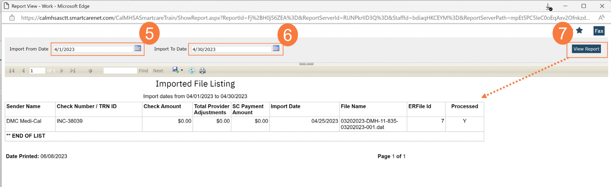 835 Files: How to View the Files After Import - 2023 CalMHSA