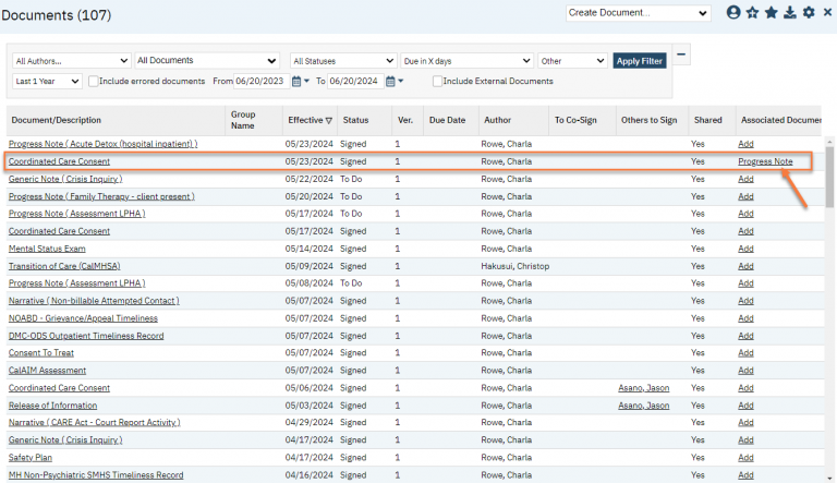 How to Associate Two or More Documents - 2023 CalMHSA