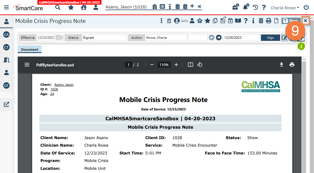 How to Complete the Mobile Crisis Service Note - 2023 CalMHSA