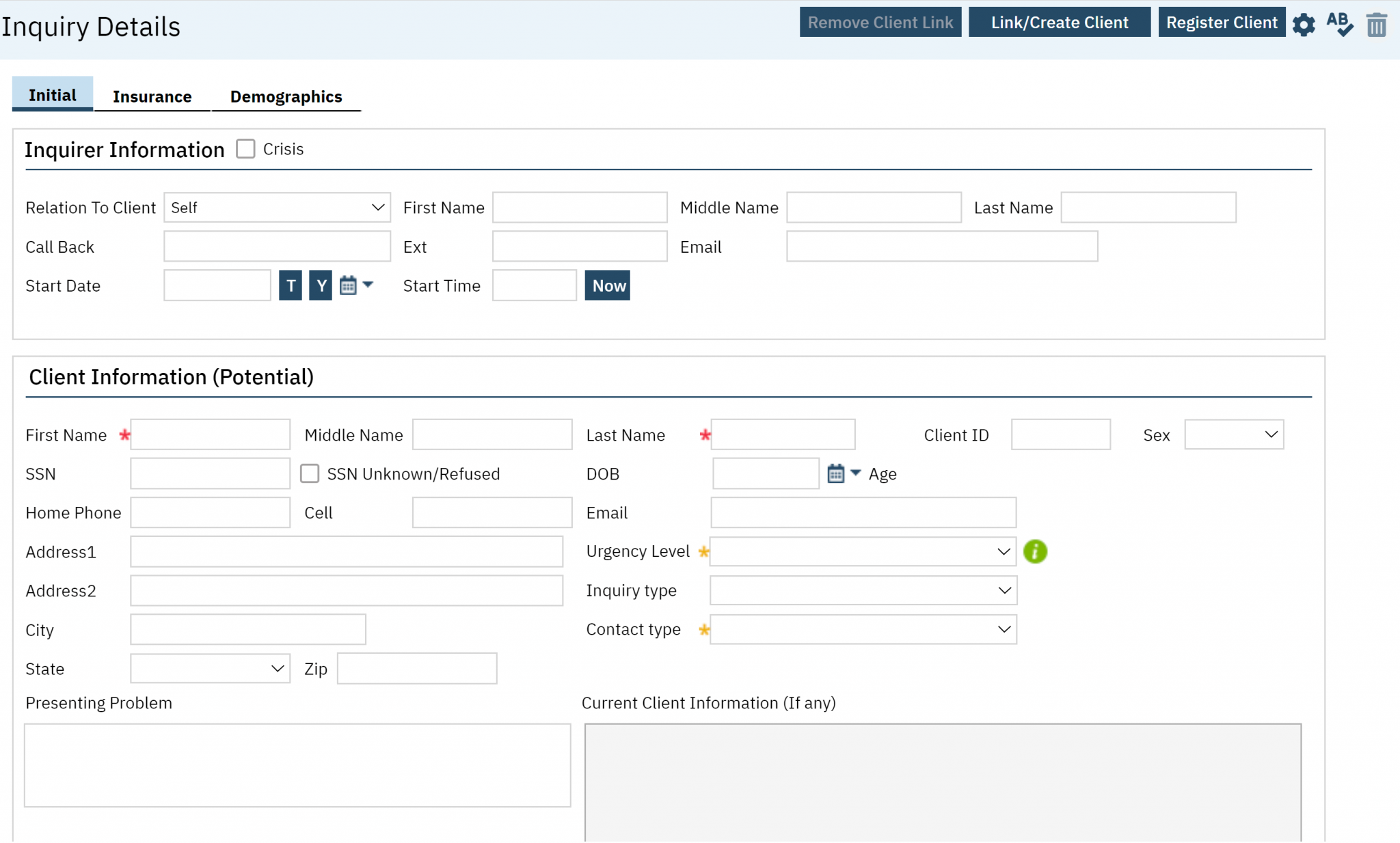 How to Navigate the Client Inquiry Screen-Initial Tab - 2023 CalMHSA
